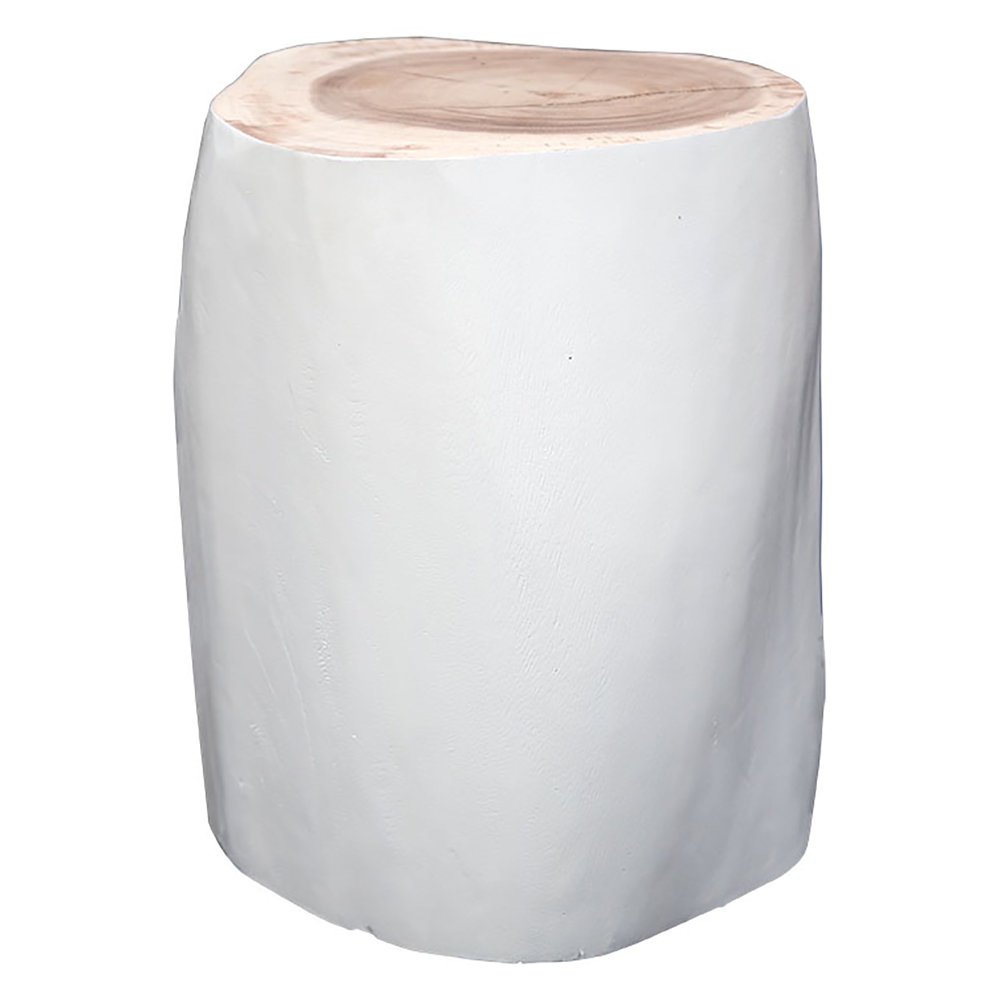 Uniqwa Collections Log Stool | White – twopairs homeware