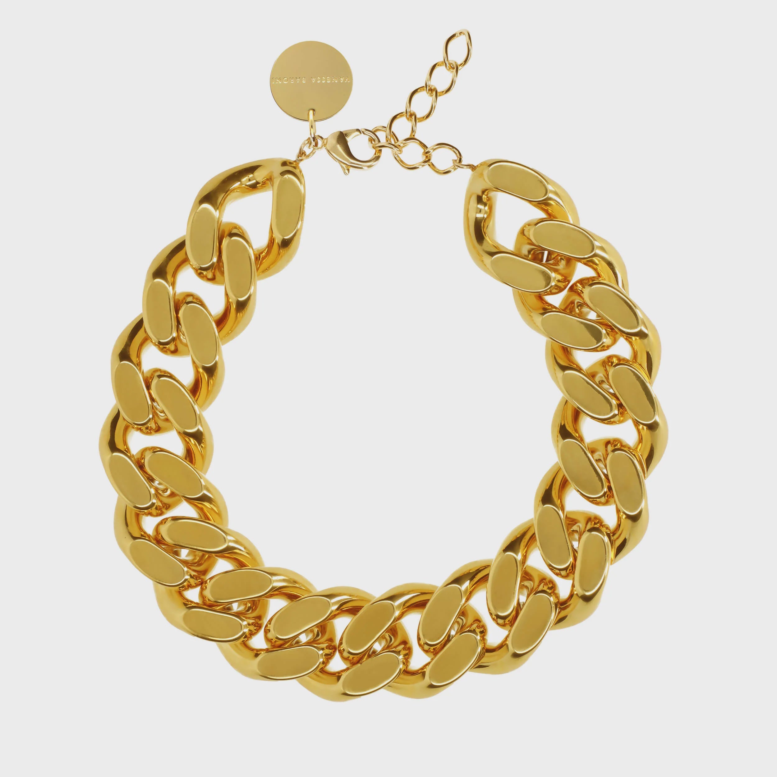 Vanessa Baroni Big Flat Chain Necklace, Gold – twopairs homeware
